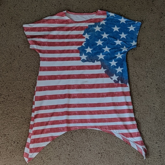 Tops | Red White Blue Flag Shit | Poshmark